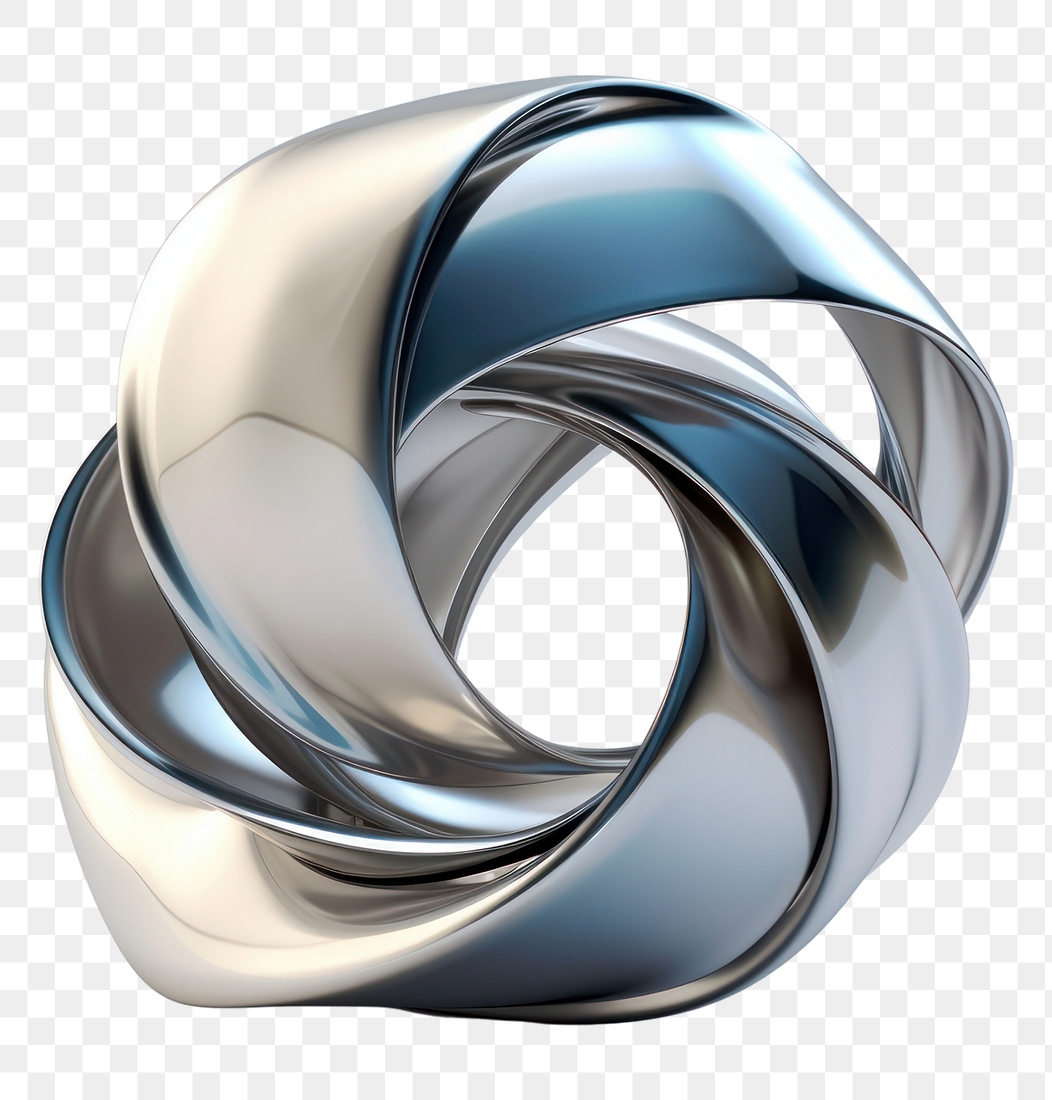 PNG Geometry interlocked jewelry silver | Premium PNG - rawpixel