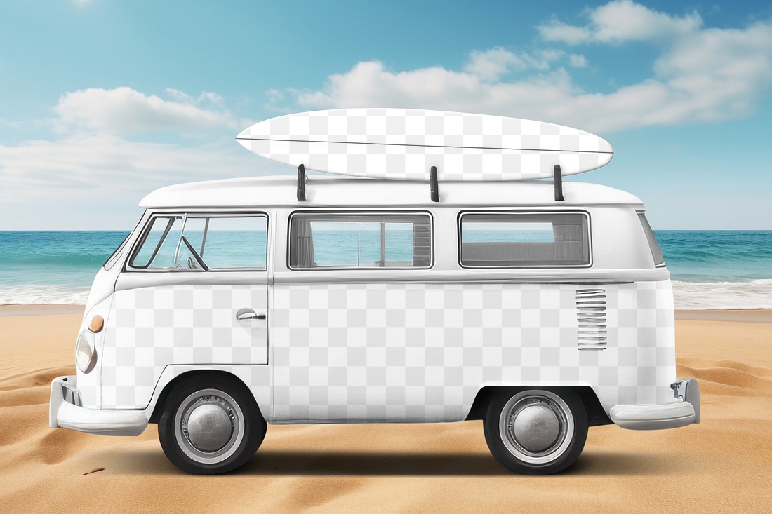 Retro microbus png mockup, transparent | Premium PNG - rawpixel