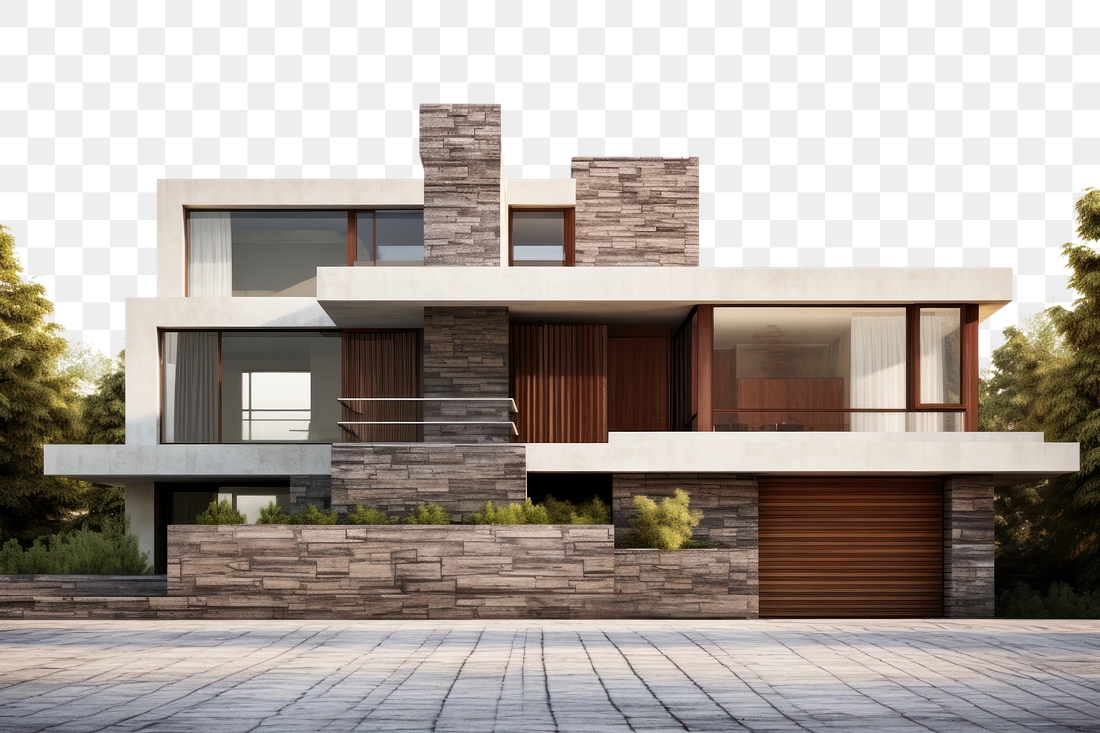 PNG Modern stone house architecture | Premium PNG - rawpixel