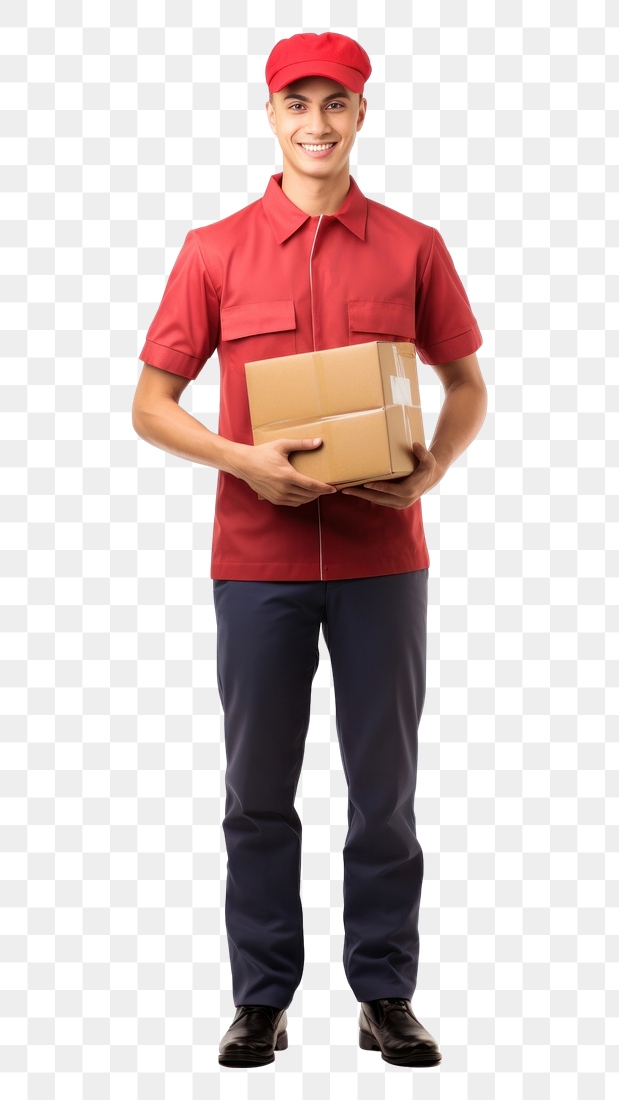 PNG postman cardboard standing adult. | Free PNG - rawpixel