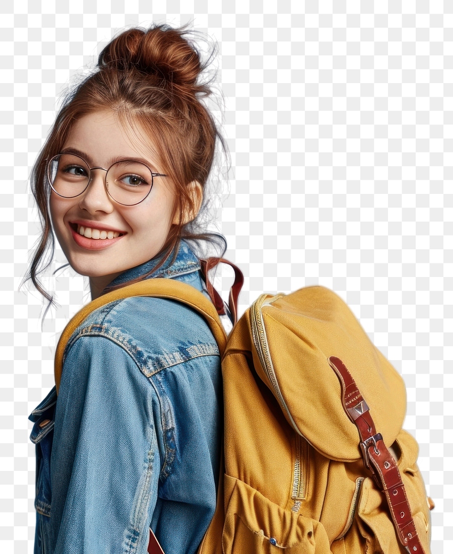 PNG Cute young student girl | Free PNG - rawpixel