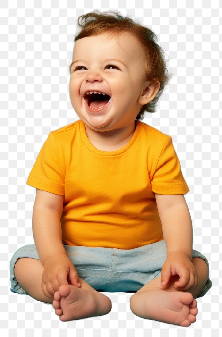 PNG Baby sitting laughing displeased | Free PNG - rawpixel