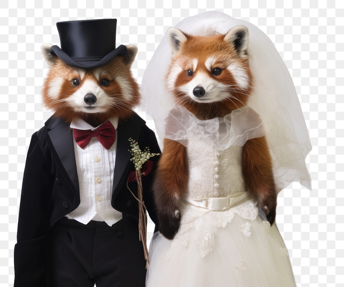 PNG Red panda wedding mammal | Free PNG - rawpixel