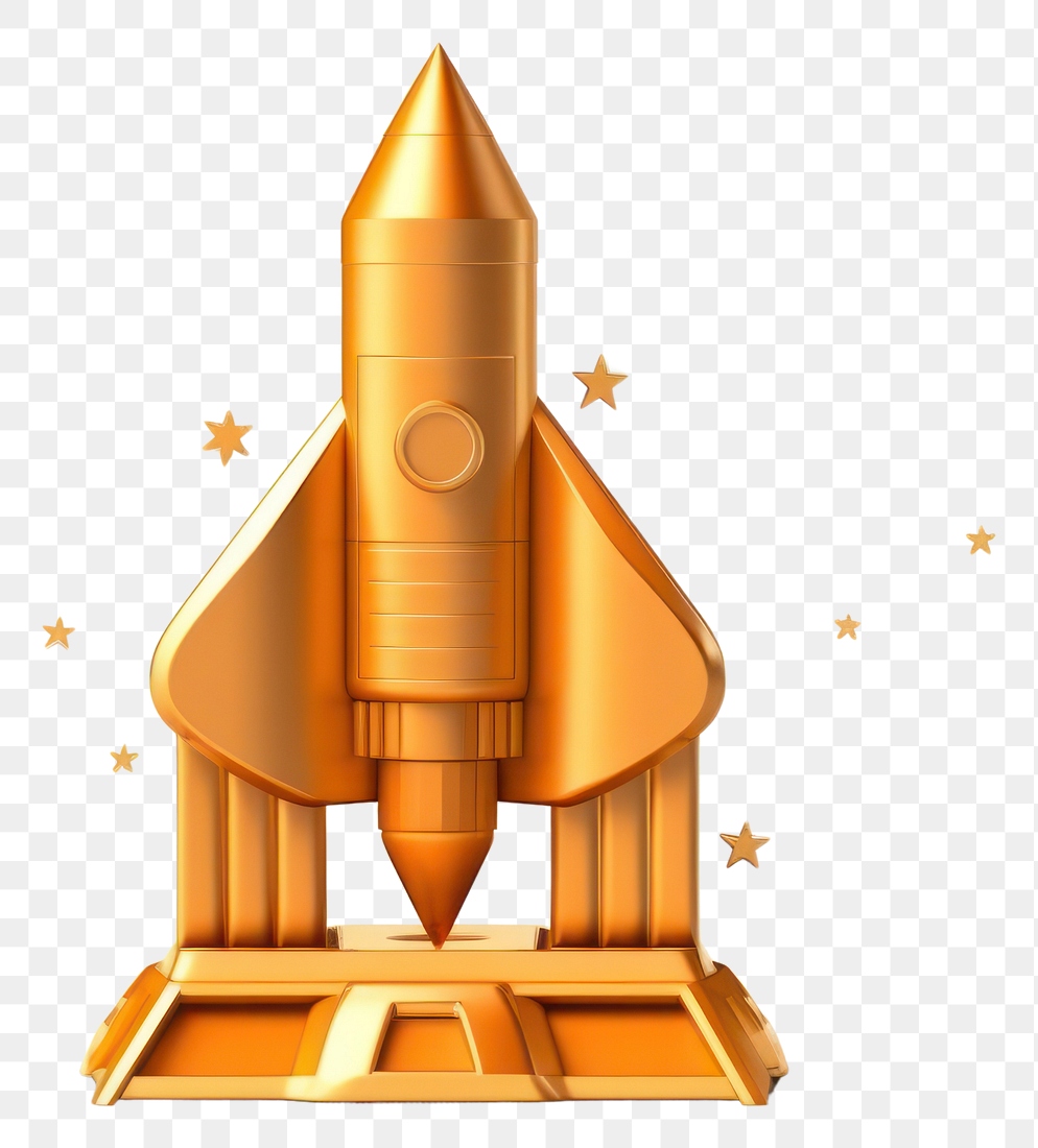 PNG Rocketman icon golden Trophy | Free PNG - rawpixel