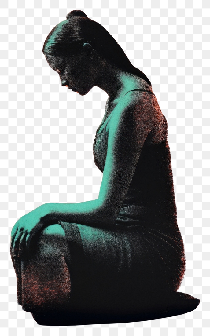 PNG Woman adult red contemplation. | Premium PNG - rawpixel