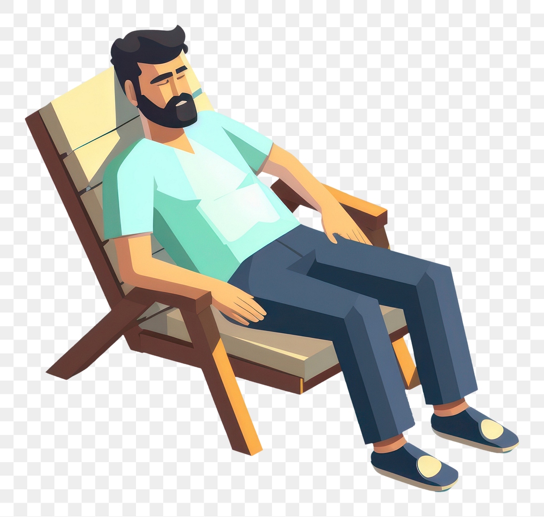 PNG Simple relaxing man isolated | Free PNG - rawpixel