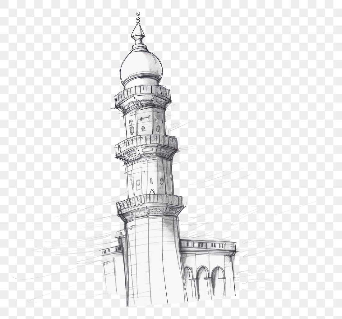 PNG Islam tower drawing sketch | Free PNG - rawpixel