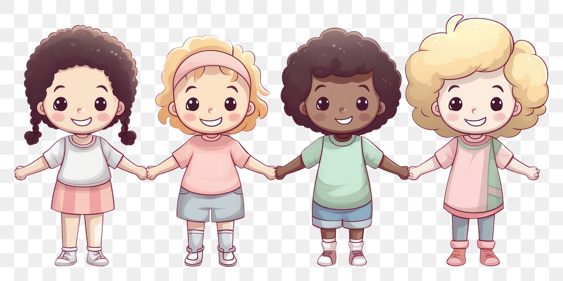 PNG Diverse kids cartoon child | Premium PNG - rawpixel