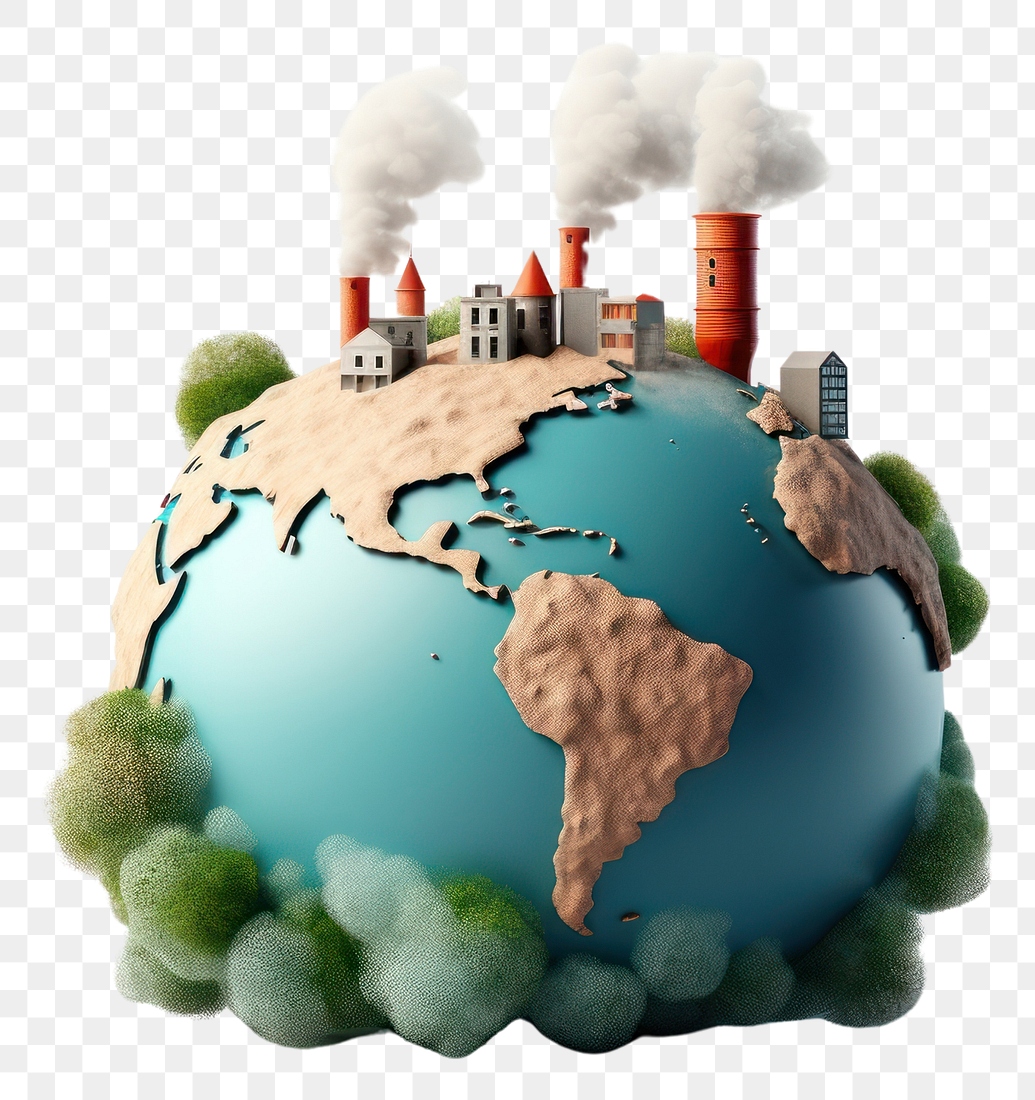 PNG Polluted globe factory smoke | Premium PNG - rawpixel