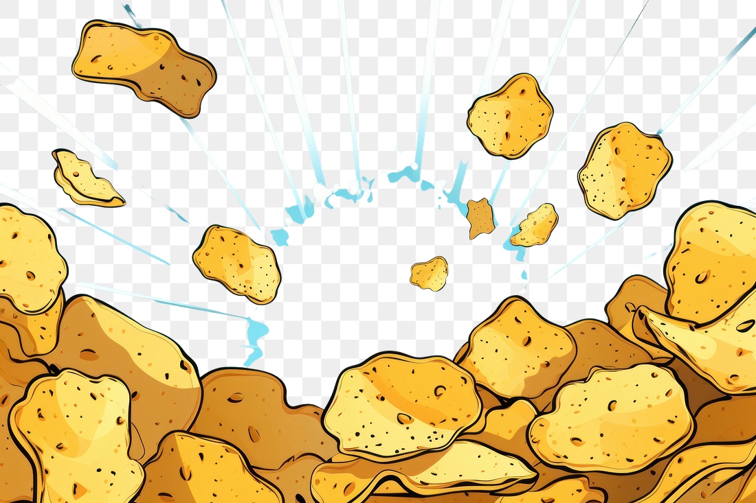 PNG Floating potato chips border | Premium PNG - rawpixel
