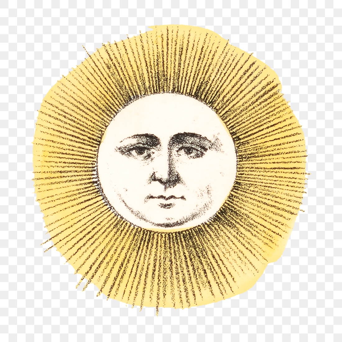 PNG Sun human's face, vintage | Premium PNG - rawpixel