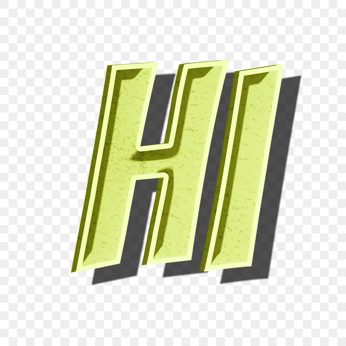 Hi retro style png typography | Premium PNG Sticker - rawpixel