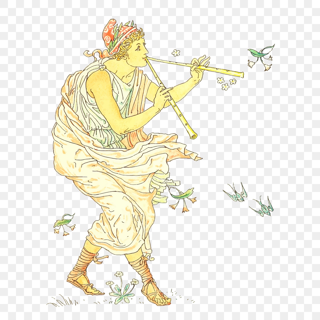 Piper png sticker, vintage illustration | Free PNG - rawpixel