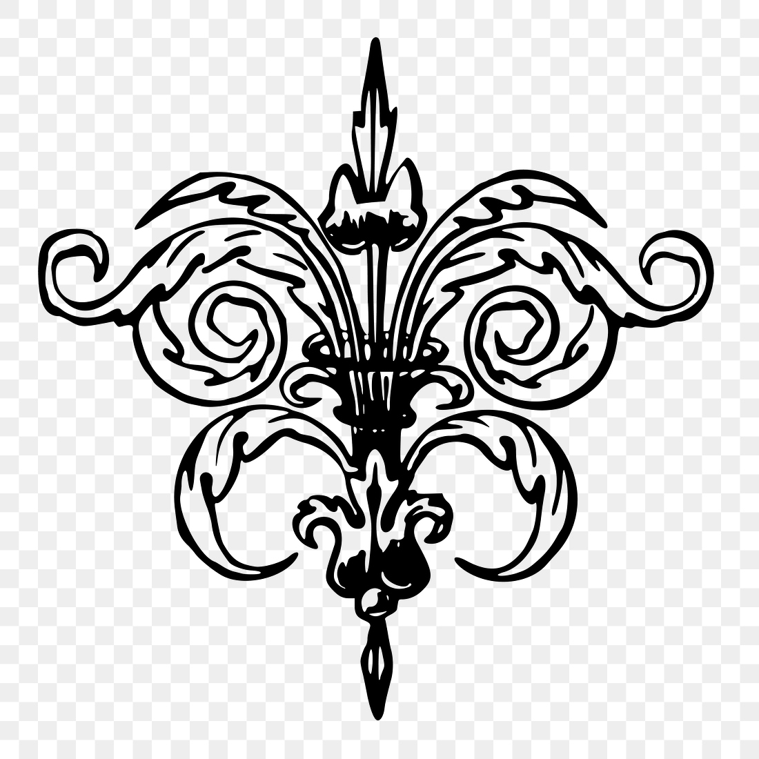 Baroque ornament png sticker, vintage | Free PNG - rawpixel
