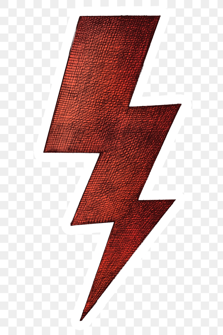 Red thunder png vintage clipart | Premium PNG Sticker - rawpixel