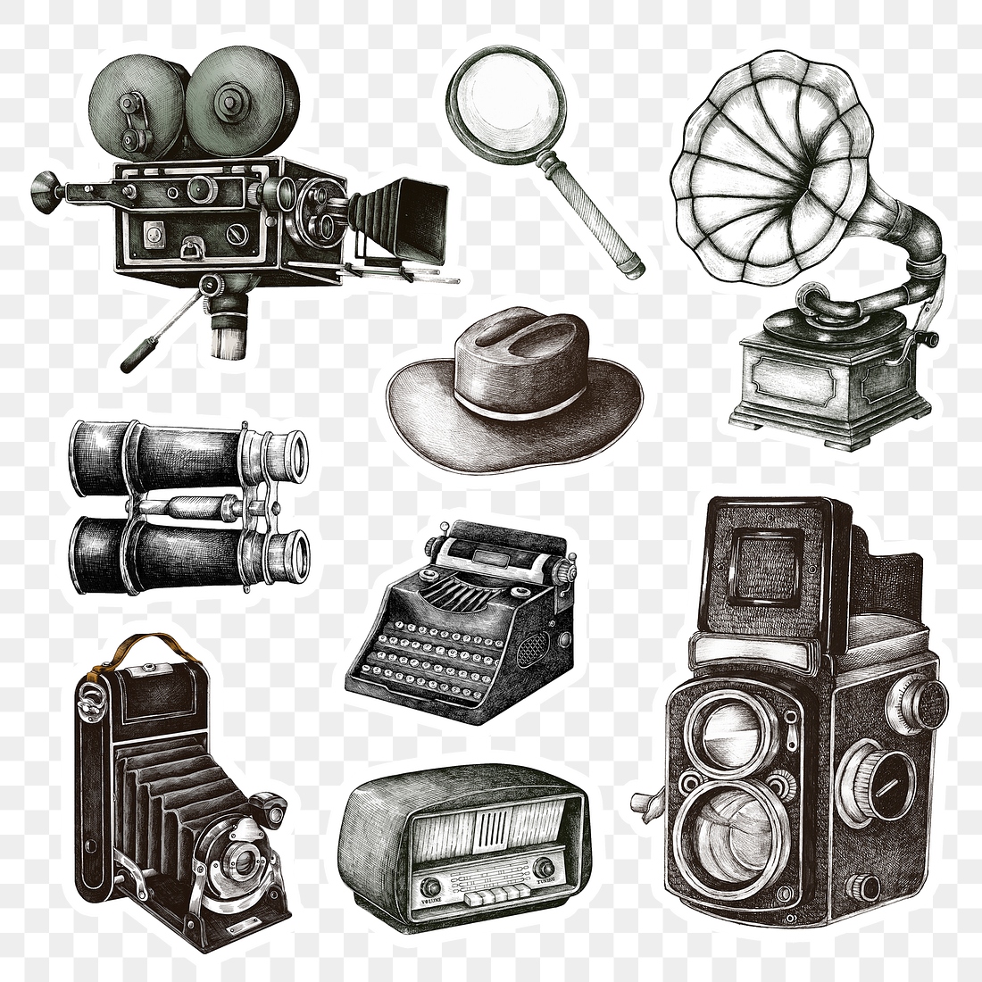 Hand drawn retro object sticker | Premium PNG - rawpixel