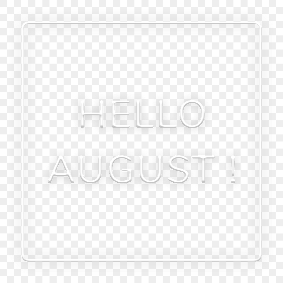 Neon frame Hello August! png | Premium PNG - rawpixel