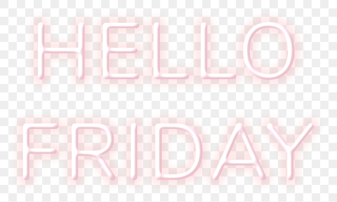 Glowing neon Hello Friday png | Premium PNG - rawpixel
