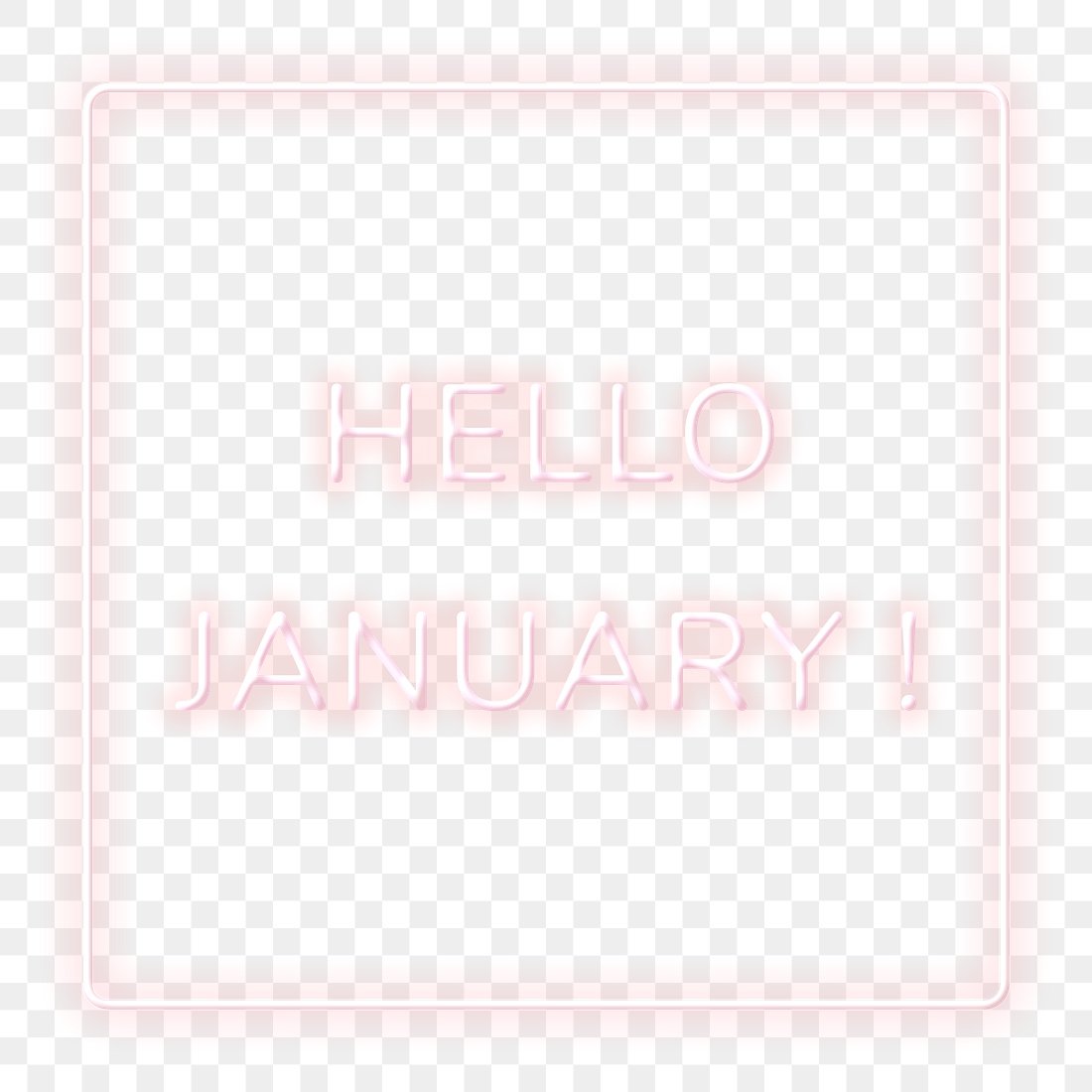 Neon frame Hello January! png | Premium PNG - rawpixel