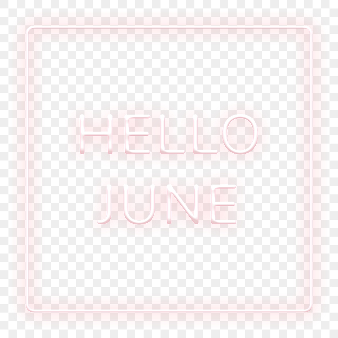 Neon frame Hello June png | Premium PNG - rawpixel