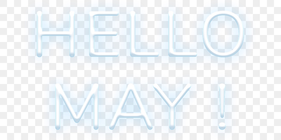Glowing neon Hello May! png | Premium PNG - rawpixel