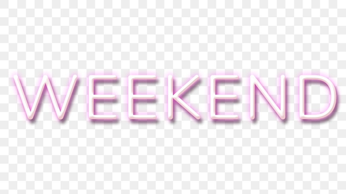 Purple neon word WEEKEND typography | Premium PNG - rawpixel