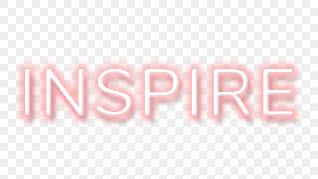 Pink neon word INSPIRE typography | Premium PNG - rawpixel