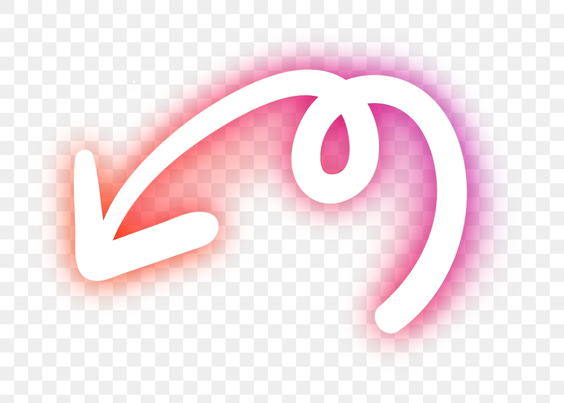 Neon pink swirl arrow sign | Premium PNG Sticker - rawpixel
