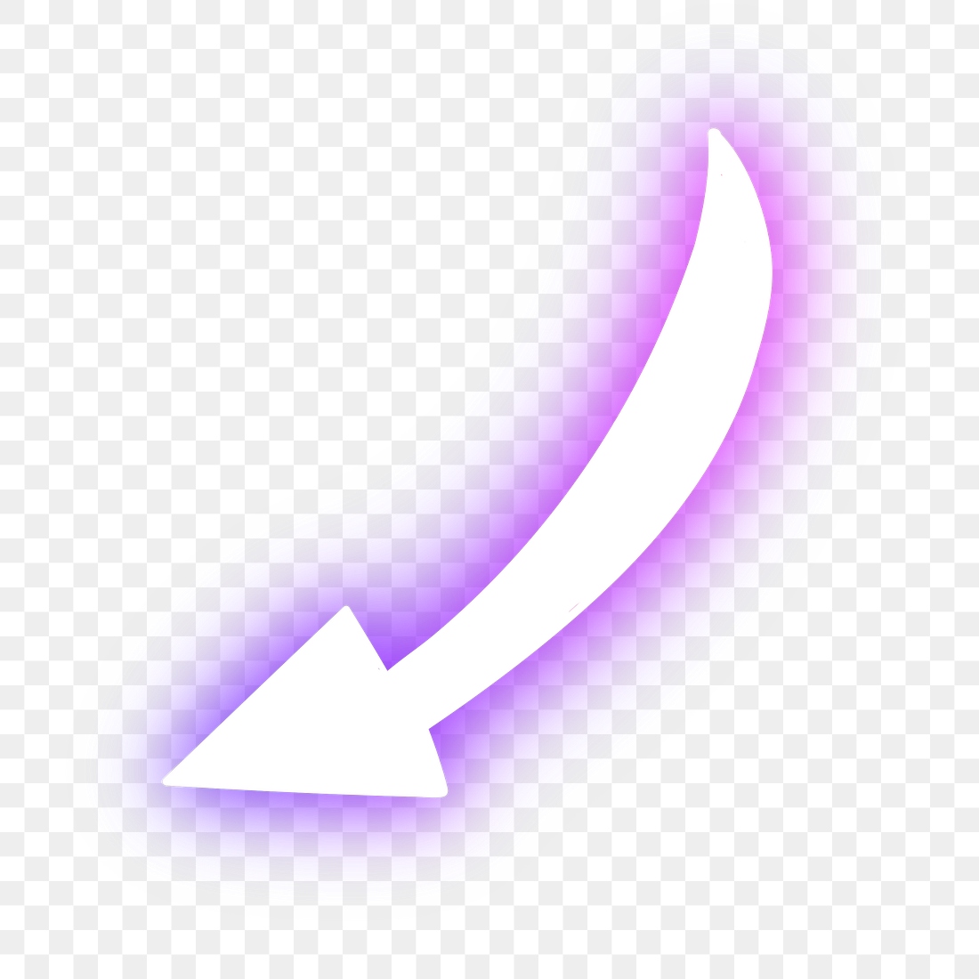 Neon purple curved arrow sign | Premium PNG Sticker - rawpixel
