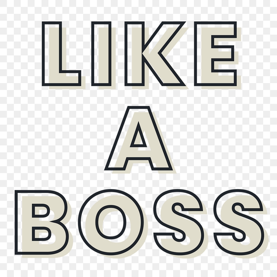 Like boss typography design element | Premium PNG Sticker - rawpixel