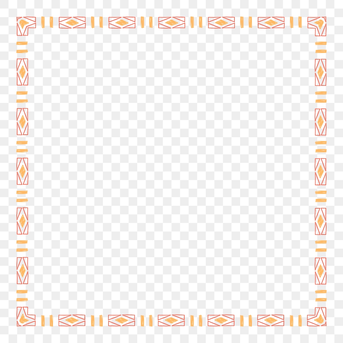 Orange ornamental frame design element | Premium PNG - rawpixel