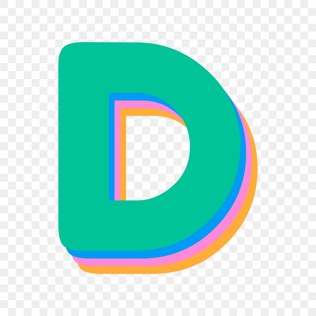 Png d font rounded typography | Premium PNG Sticker - rawpixel