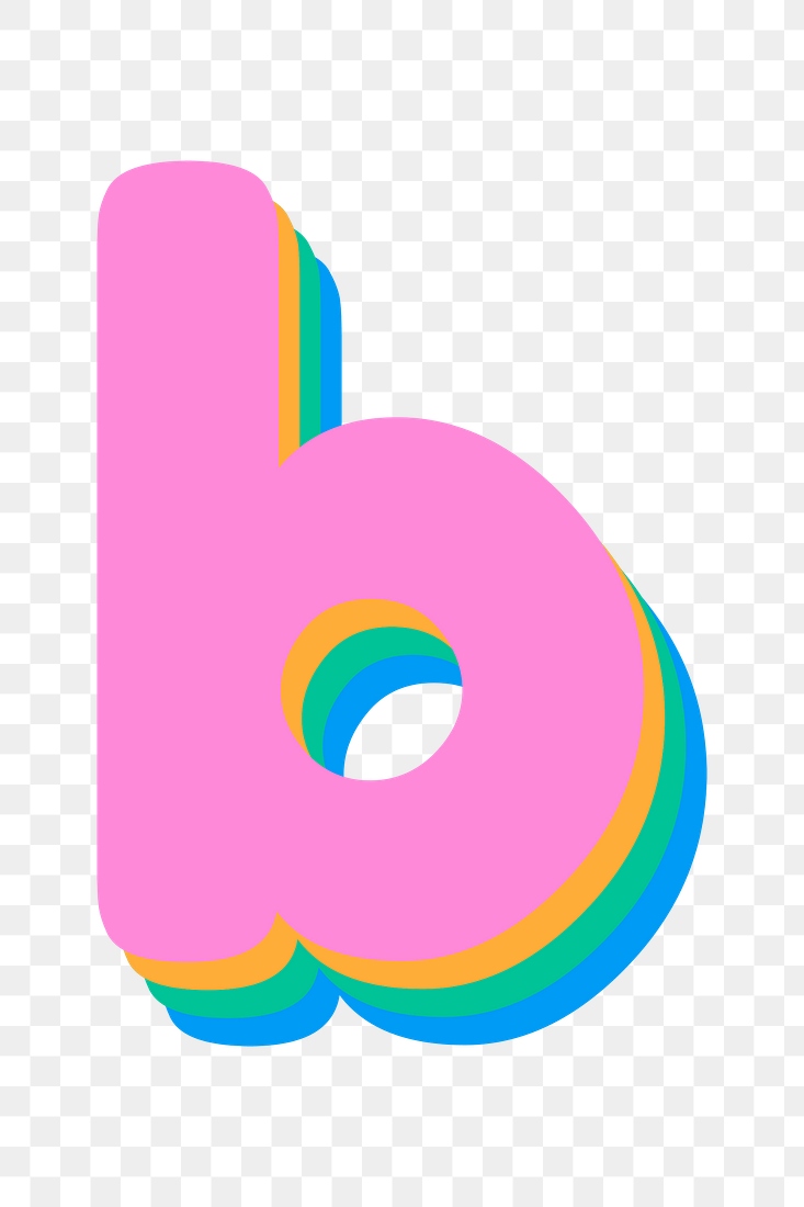 Png colorful b font rounded | Premium PNG Sticker - rawpixel