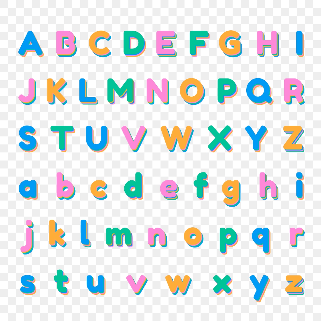 Colorful letter collection png 3d | Premium PNG - rawpixel