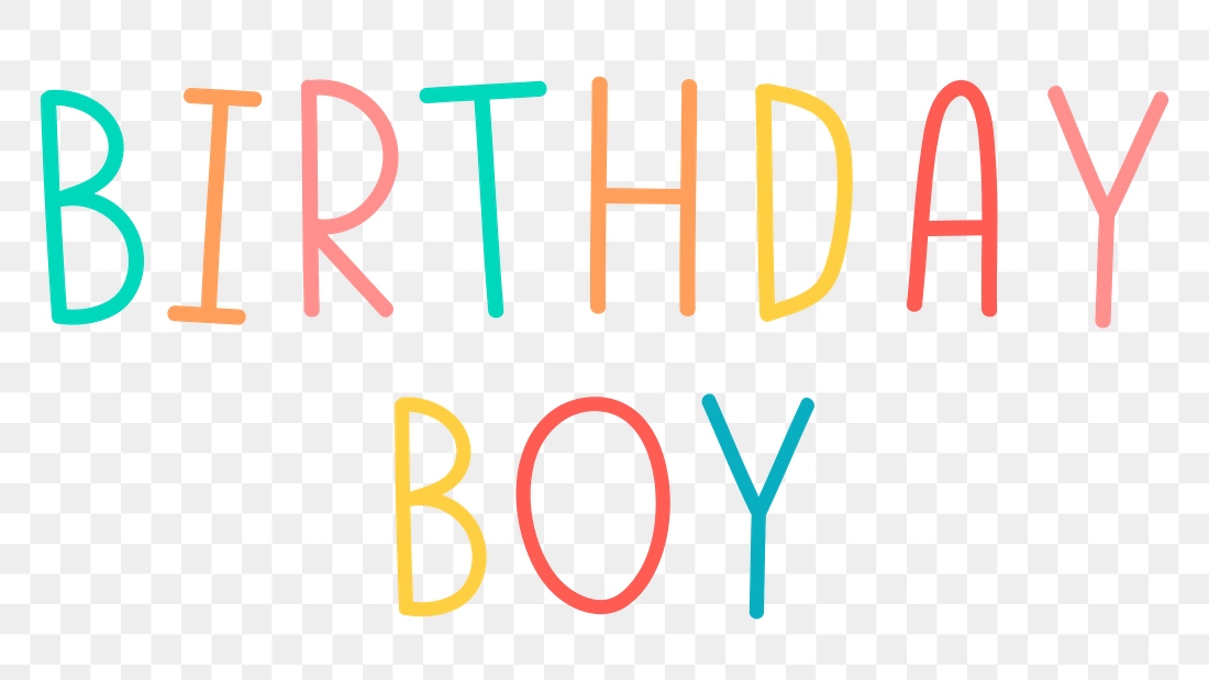 Colorful birthday boy typography design | Premium PNG Sticker - rawpixel