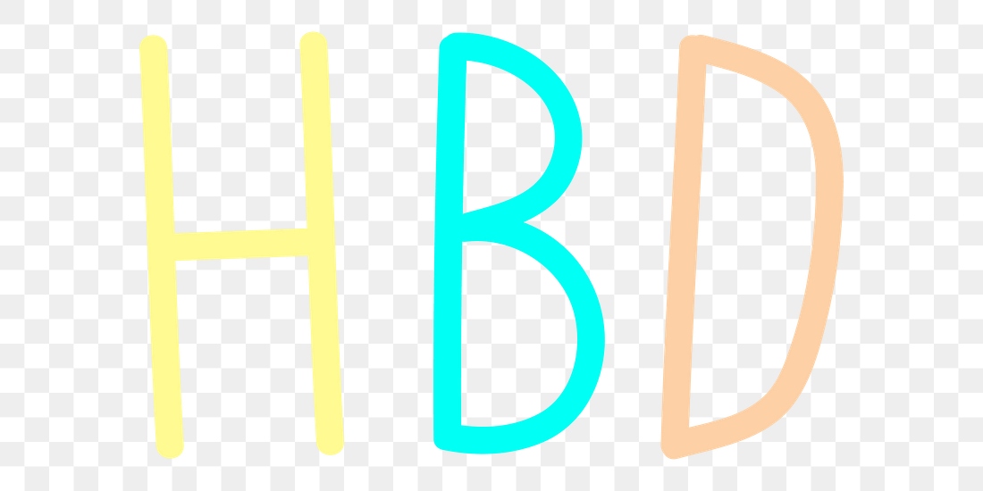 Png hbd multicolored clipart typography | Premium PNG Sticker - rawpixel