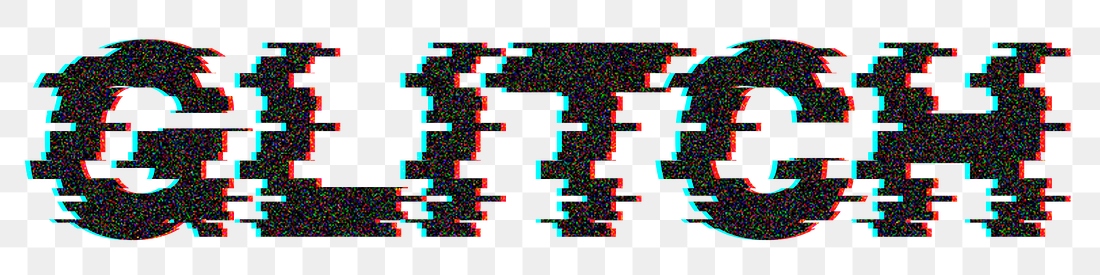 Glitch blurred effect typography design | Premium PNG Sticker - rawpixel