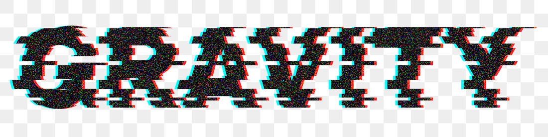 Gravity glitch effect typography design | Premium PNG Sticker - rawpixel