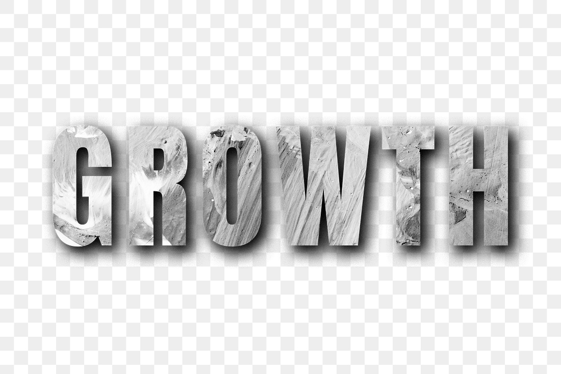 Growth uppercase letters typography design | Premium PNG Sticker - rawpixel
