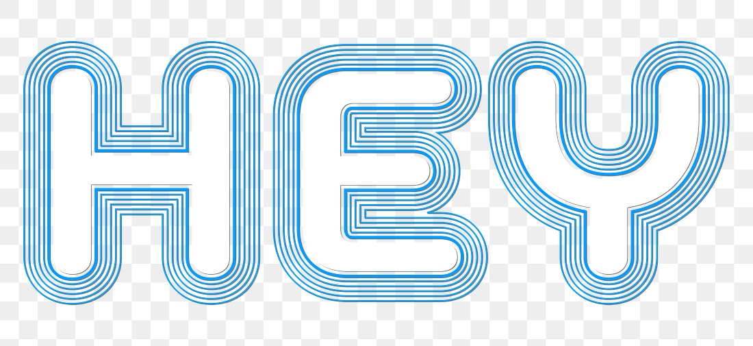 Hey png typography offset stroke | Premium PNG Sticker - rawpixel