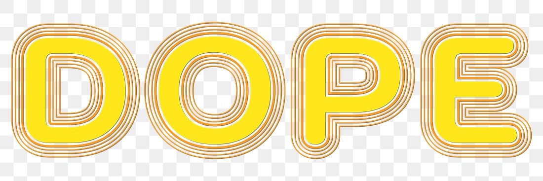 Transparent dope offset stroke typography | Premium PNG Sticker - rawpixel