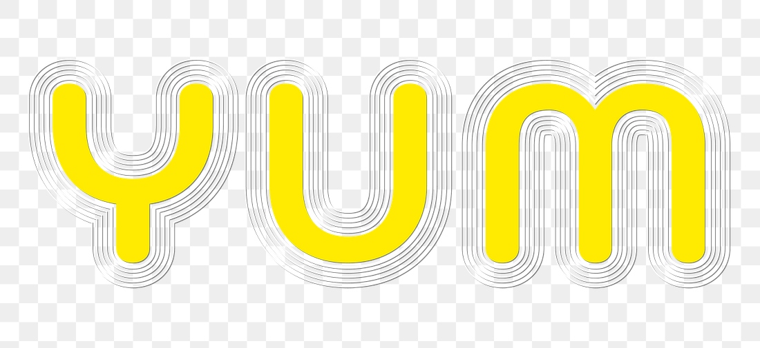 Yum transparent offset stroke word | Premium PNG Sticker - rawpixel