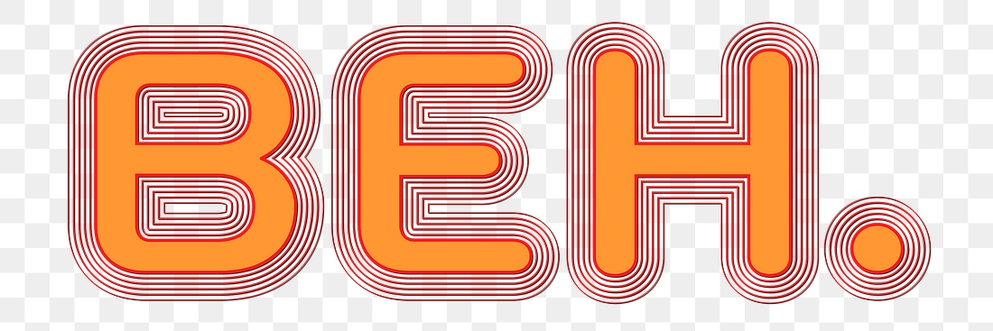 Transparent beh offset stroke typography | Free PNG Sticker - rawpixel