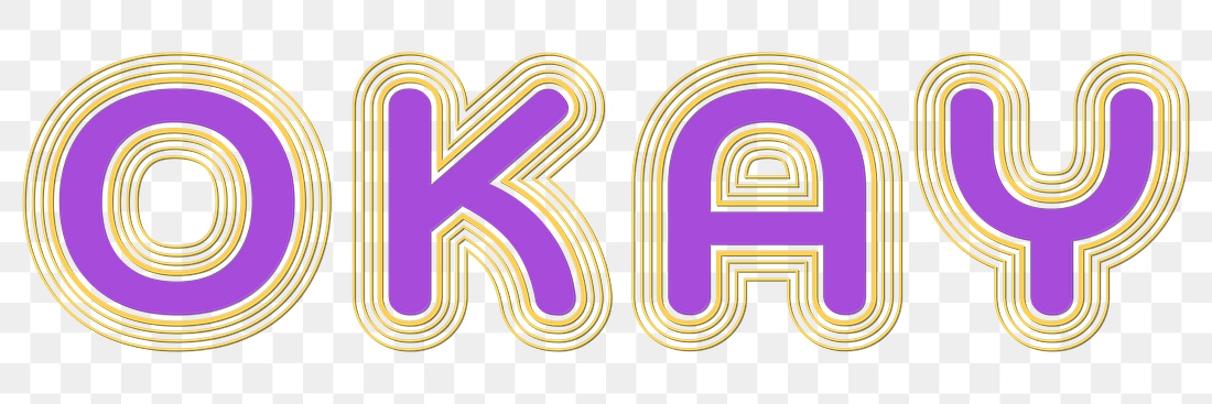 Okay transparent offset stroke lettering | Premium PNG Sticker - rawpixel