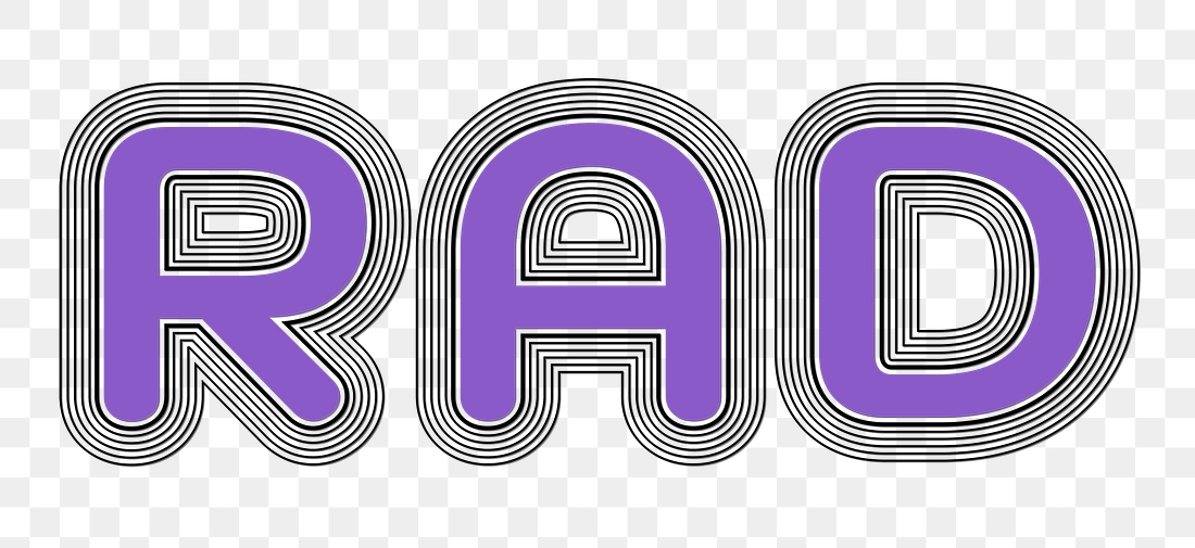 Transparent rad offset stroke lettering | Premium PNG Sticker - rawpixel