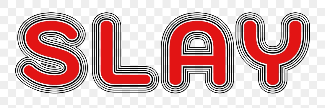 Slay offset stroke letters png | Premium PNG Sticker - rawpixel