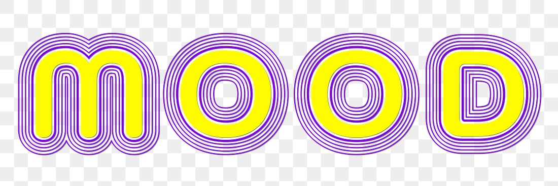 Transparent mood offset stroke lettering | Premium PNG Sticker - rawpixel