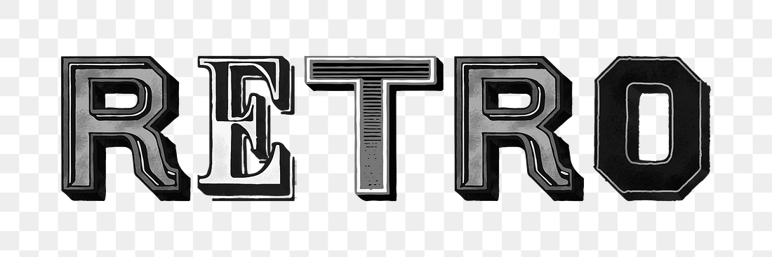 Retro text retro graphic png | Premium PNG Sticker - rawpixel