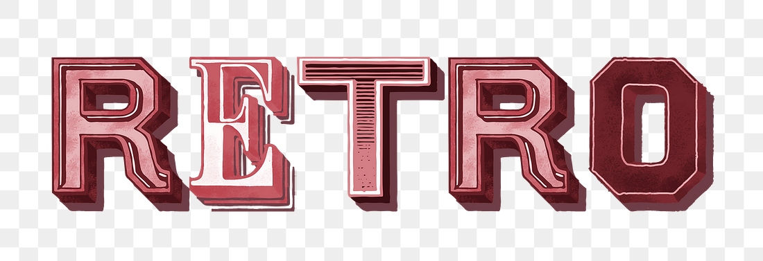 3D vintage retro lettering png | Premium PNG Sticker - rawpixel