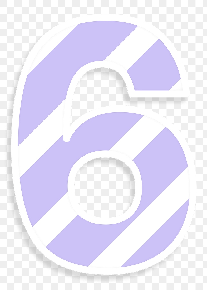 Number 6 font colorful graphic | Free PNG Sticker - rawpixel
